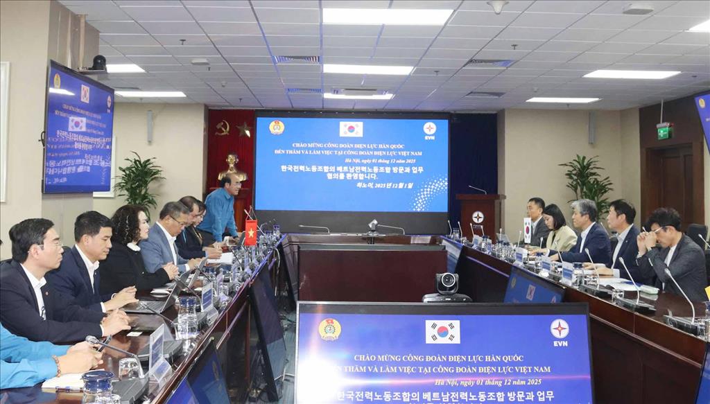 Korea Electric Power Union visits and works with Vietnam Electricity ...